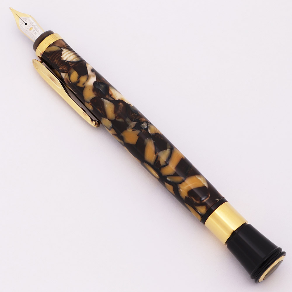 Stipula Iris LE Fountain Pen (2000) - Hazelnut Celluloid, Safety Pen, 18k Medium Nib (Excellent ...